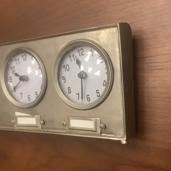 Clock Case | Wall Decor | 95s Era Atomic Triple Clock Rare And Heavy ...